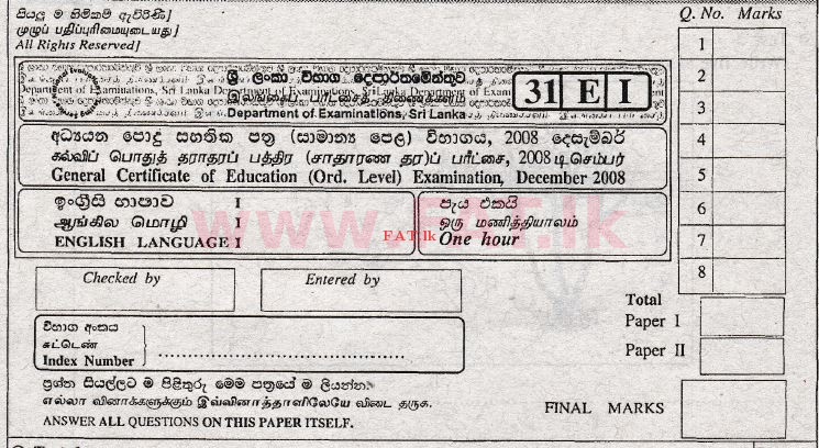 National Syllabus : Ordinary Level (O/L) English Language - 2008 ...