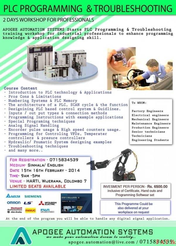 PLC Programming Practical Course Horana