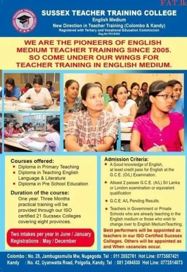 Sussex Teacher Training College - Colombo and Kandy