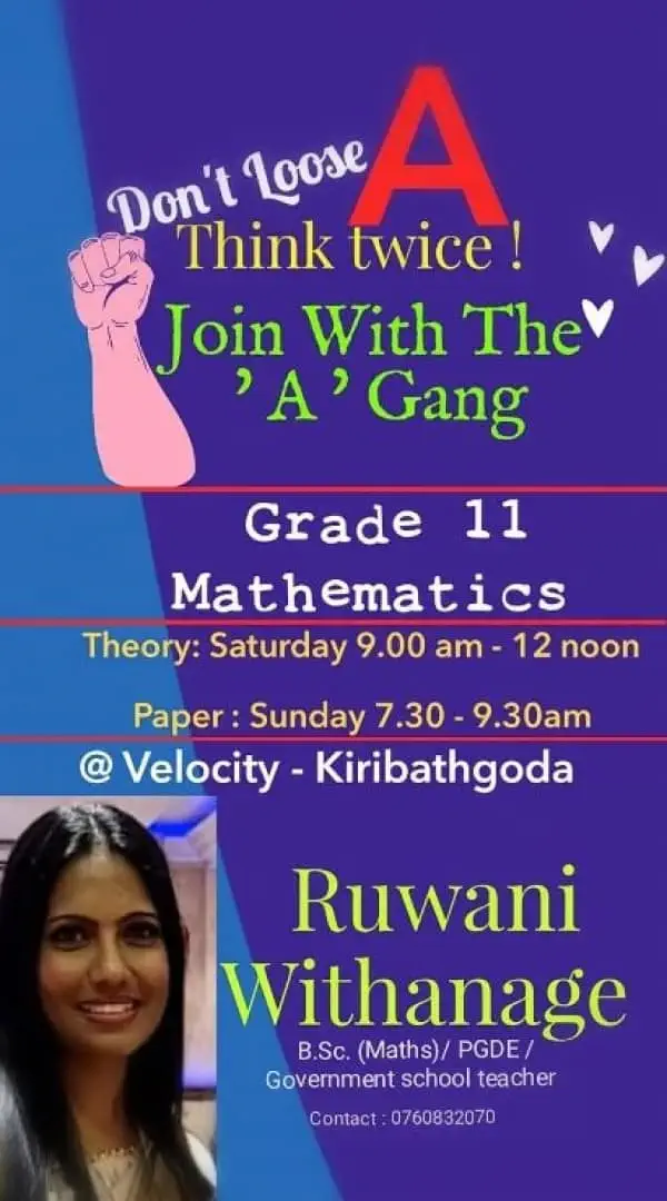 Grade 6-11 Maths - English Medium - Ruwani Withanage