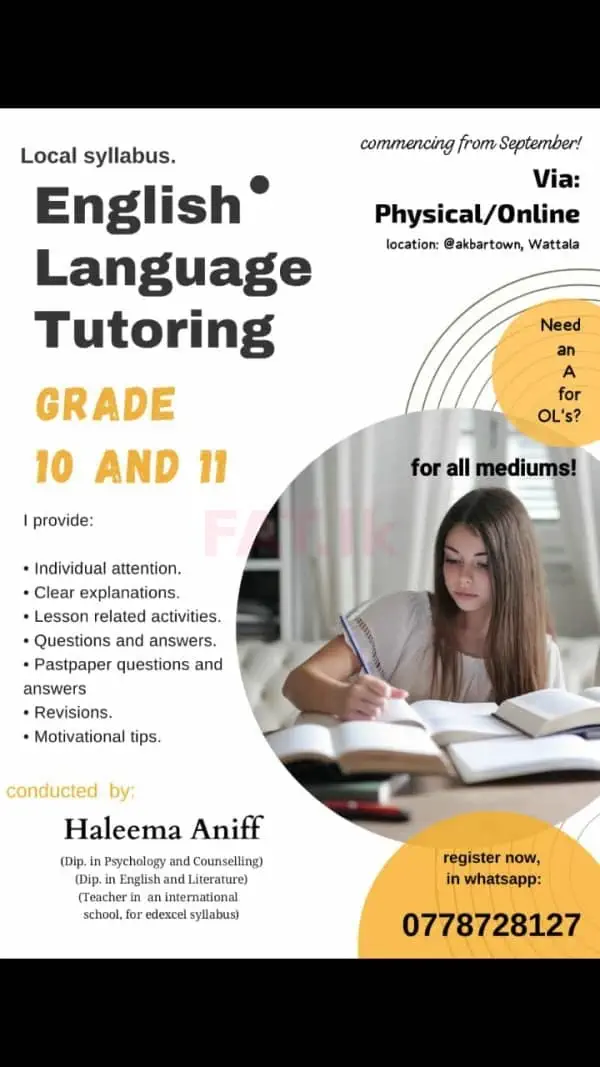 Individual class - English, Science, Maths