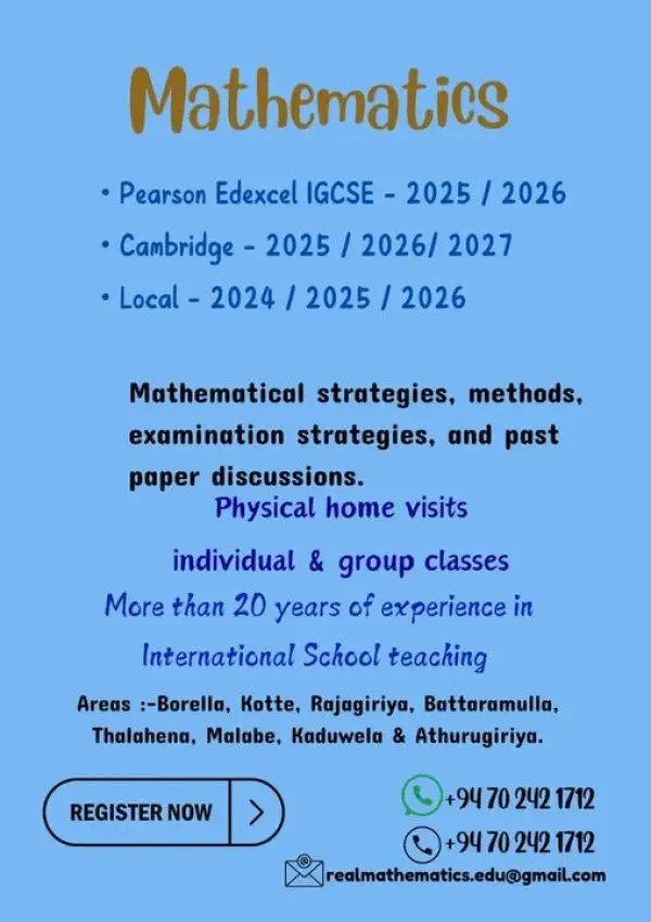 Mathematics Grade 6 O L Local Edexcel Cambridge