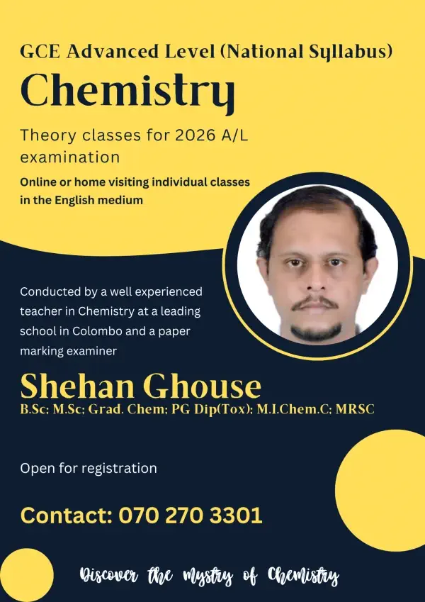 Tuition GCE Advanced Level Chemistry