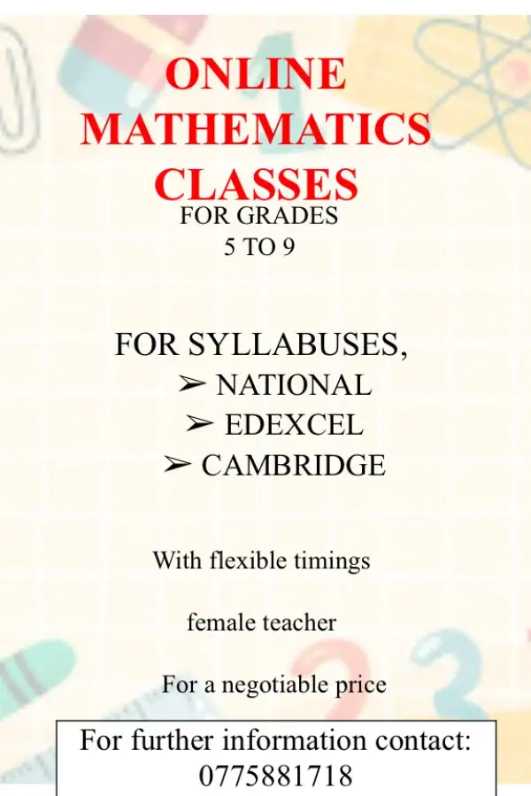 Online teaching - Mathematics, Arabic